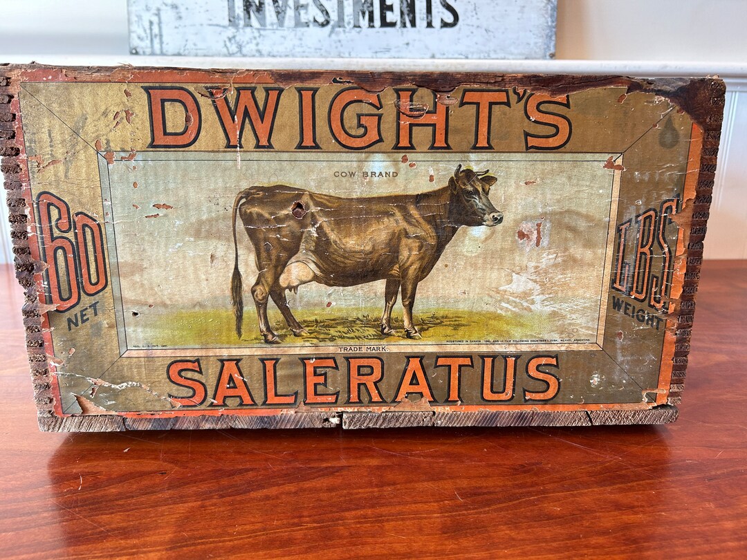 Vintage Cow Brand Baking Powder Crate Saleratus Crate Cow Logo Wooden ...
