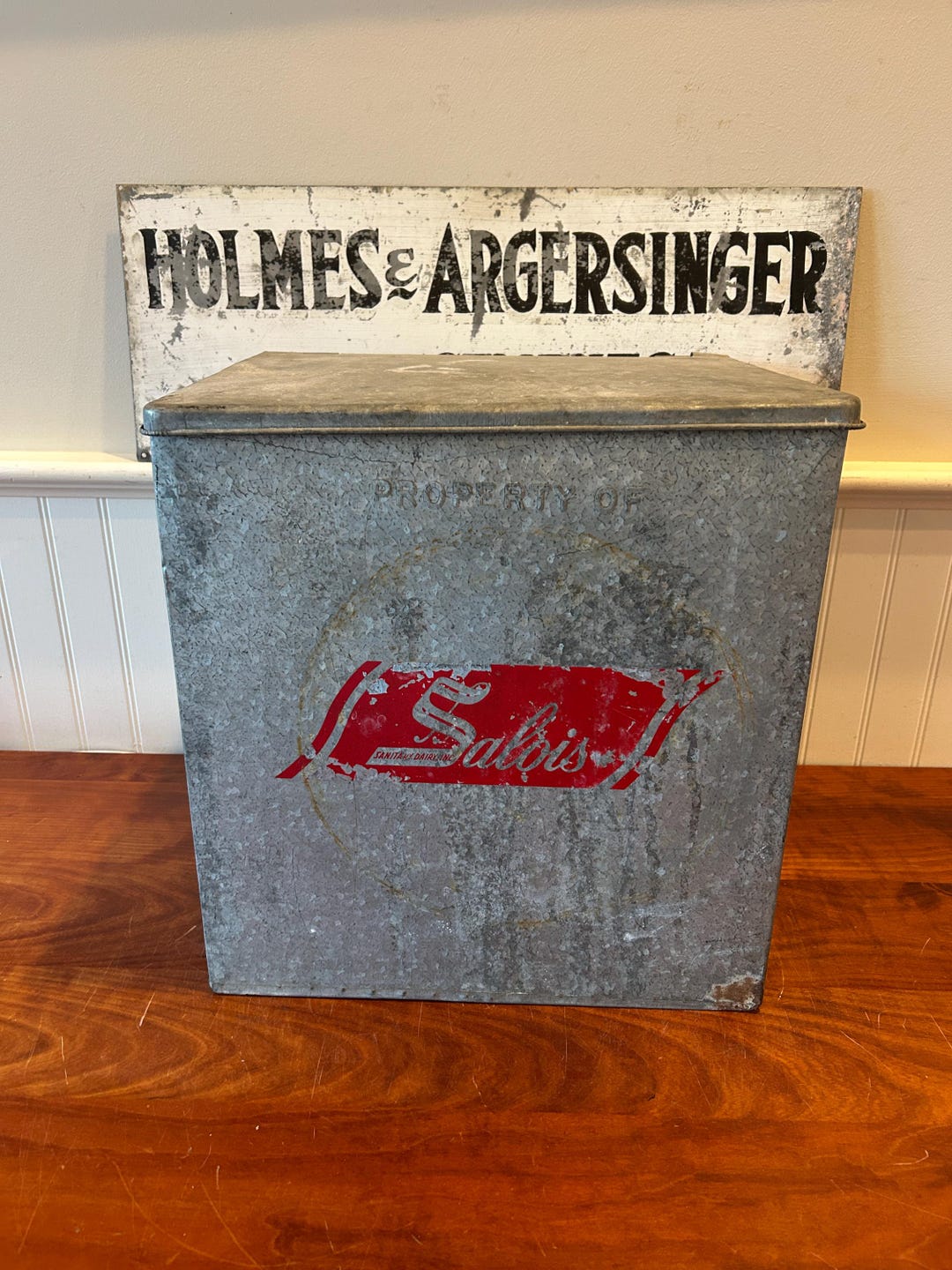 Vintage Galvanized Milk Box Galvanized Milkman Box Salois Dairy ...