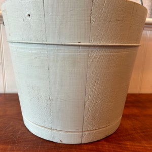 Green Wooden Bucket Wood Firkin Antique Bucket Primitive Bucket Firkin ...