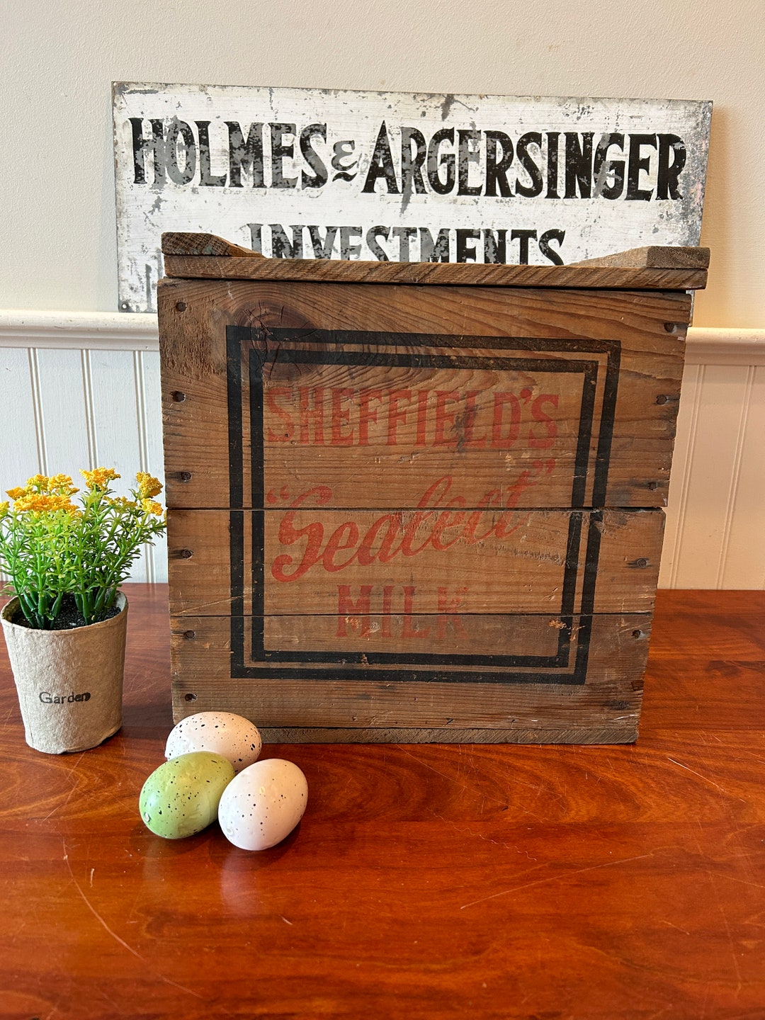 Vintage Sealtest Milk Crate: Sheffield Farms Advertising, 1950s Wood ...