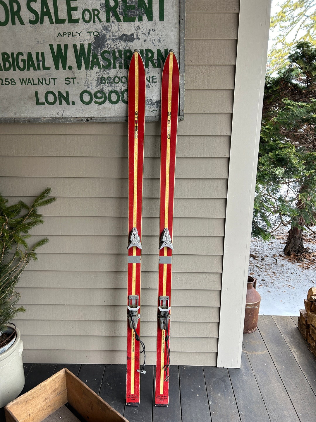 Vintage Winter Skis Vintage Poly Laminated Downhill Skis Cabin Decor ...