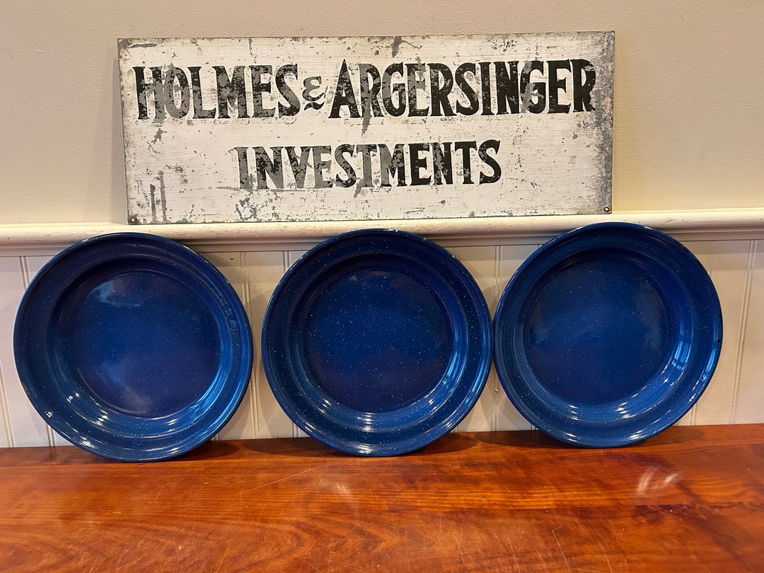 Vintage Enamel Dishes Vintage Dinner Plate 10 1/2 Inch Enamel Dishes ...