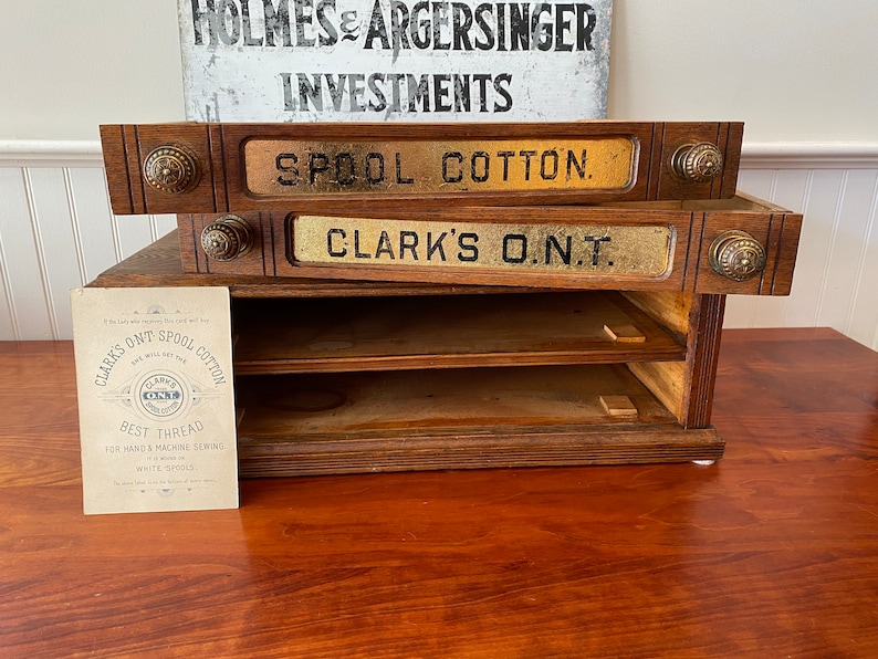 Antique Spool Cabinet Clark Spool Cabinet Two Drawer Spool - Etsy