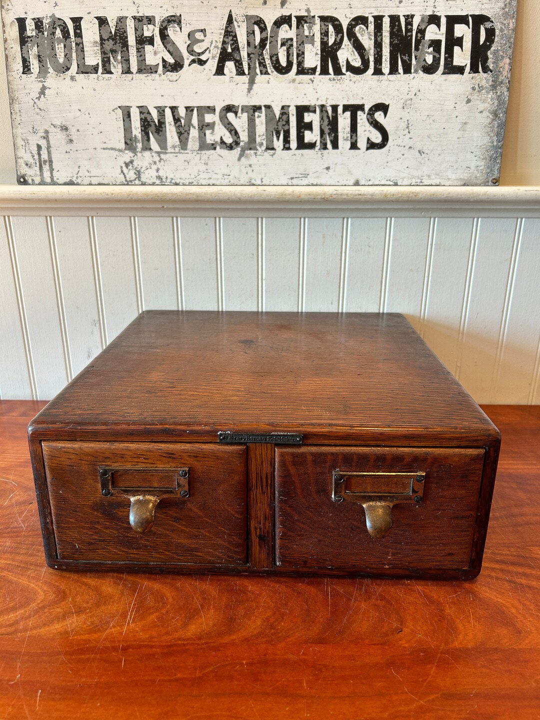 Vintage Oak Card Catalog Library Bureau Sole Makers Card Catalog ...