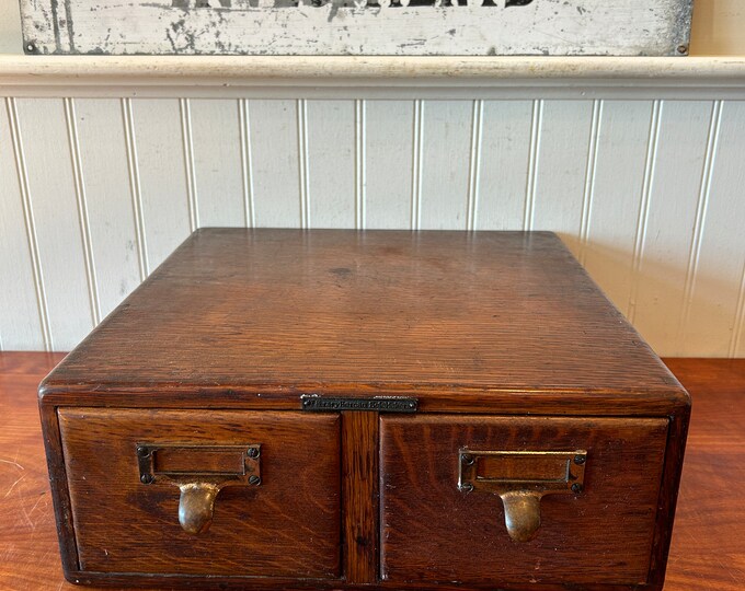 Vintage Oak Card Catalog Library Bureau Sole Makers Card Catalog ...