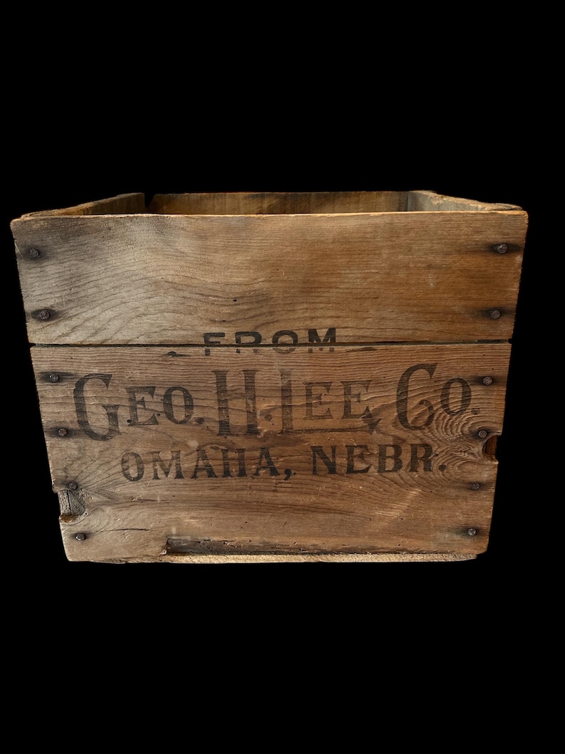 Antique George H. Lee Co. Wooden Shipping Crate | Omaha Nebraska ...