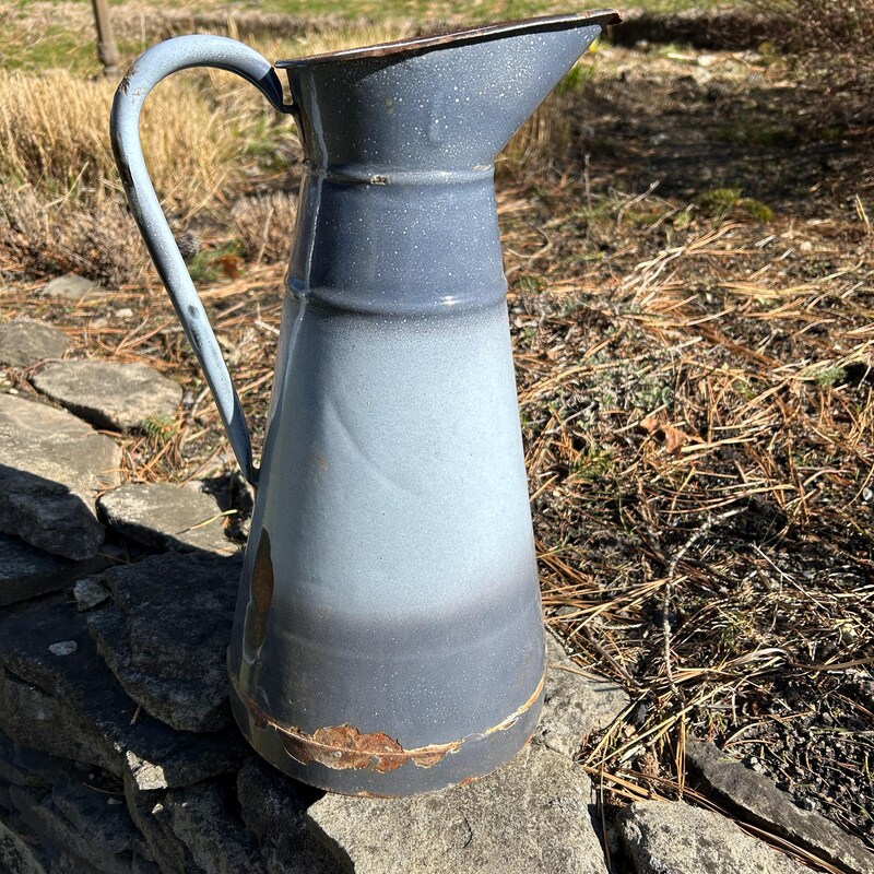 French Enamelware Pitcher - Etsy