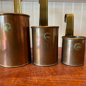 Vintage English Copper Cider Ladles Graduated Set of Copper Measures ...