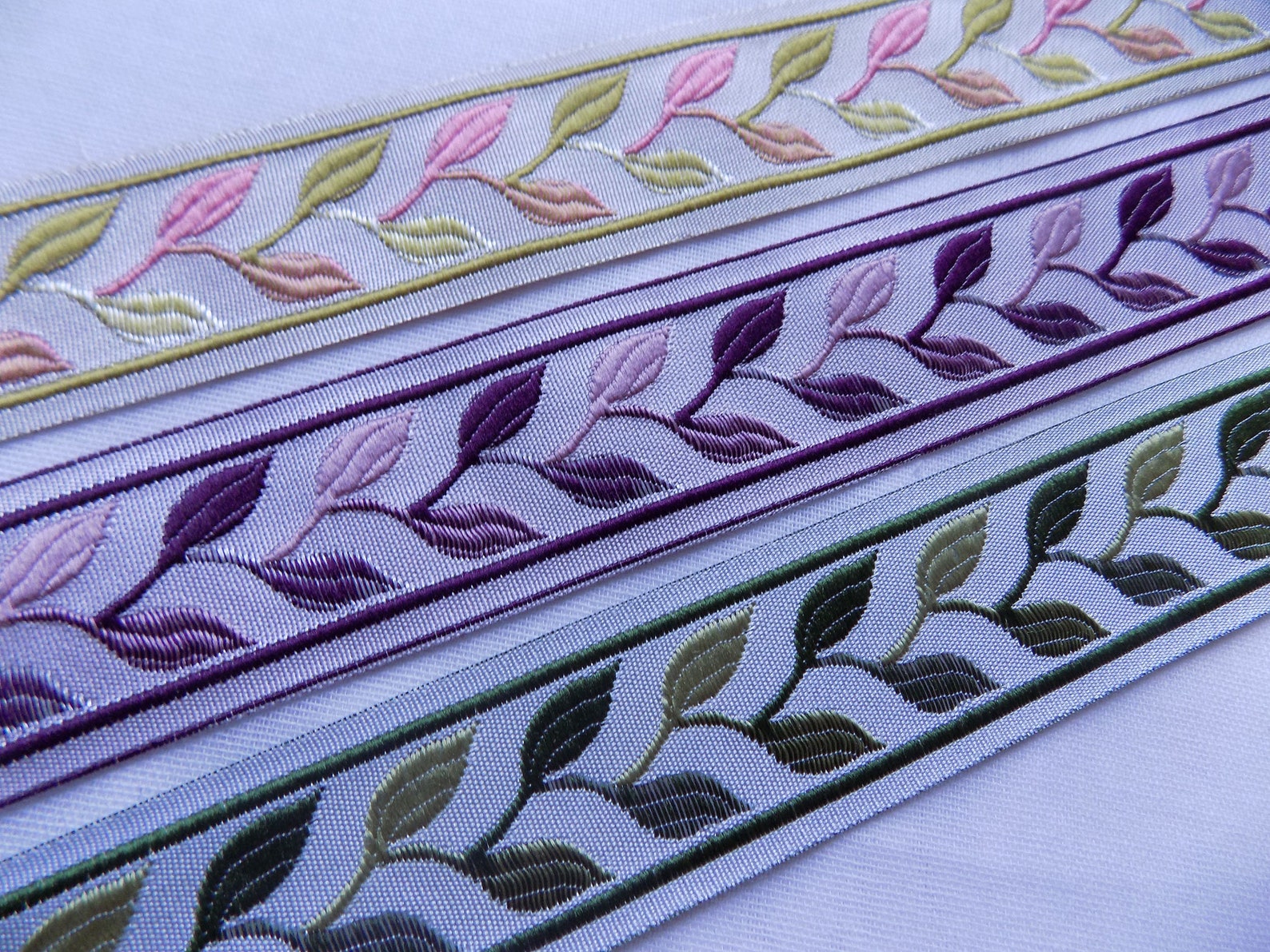 Leaf Jacquard Ribbon Trim 30 Mm Jacquard Ribbon Trim by the - Etsy