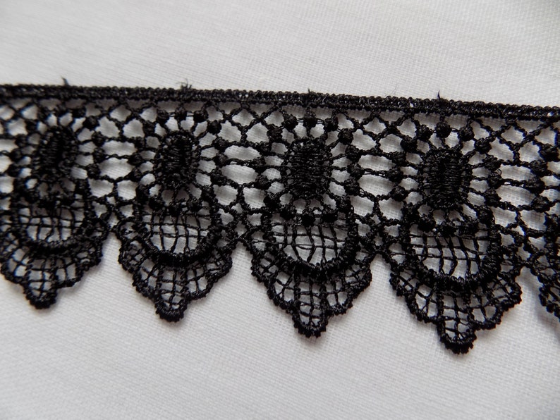 Black Venise Lace Trim by the yard Venice lace trim | Etsy