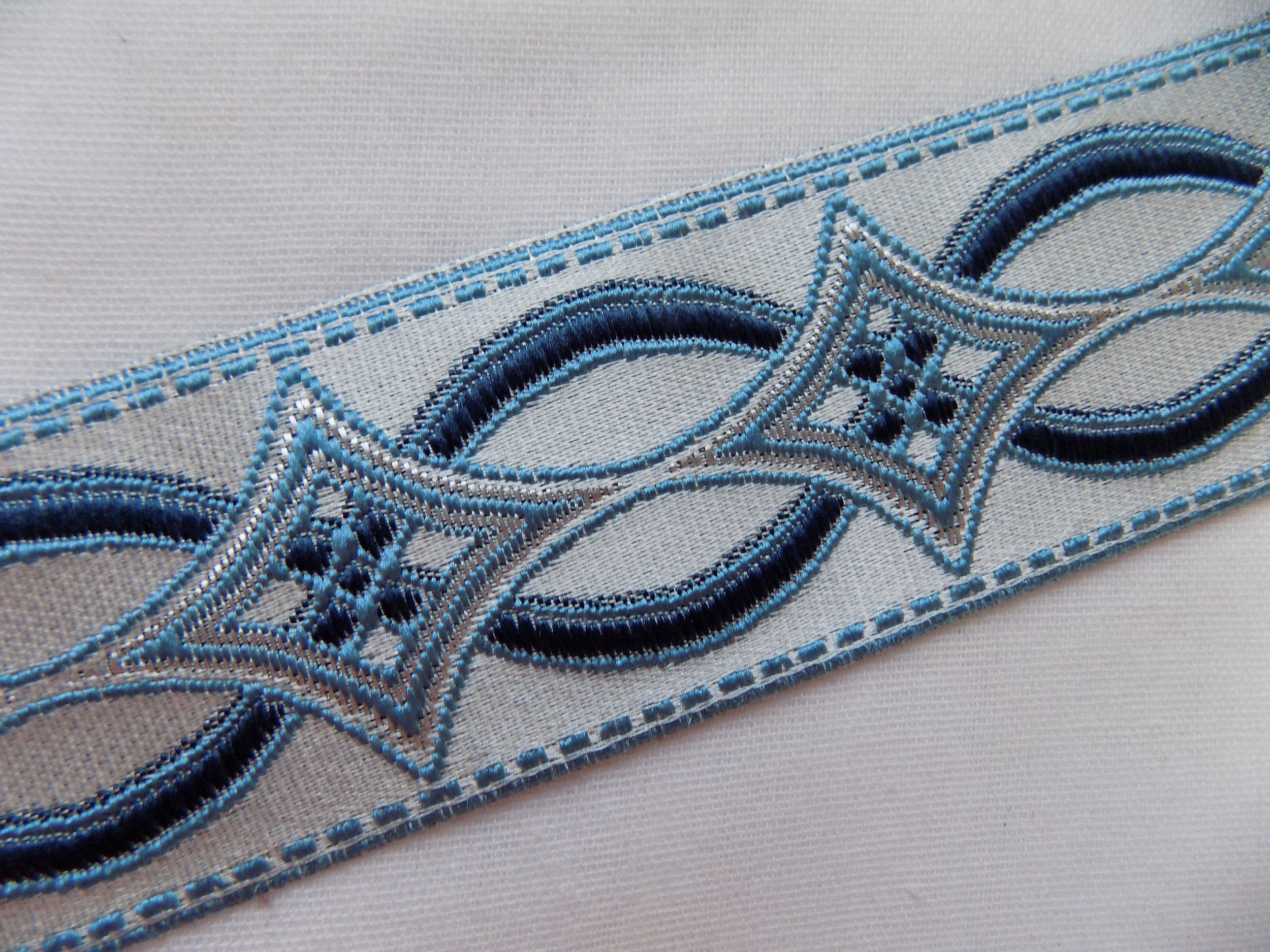 Blue Curtain Trim Tape 45 Mm / 85 Mm Wide Woven Ribbon Trim - Etsy