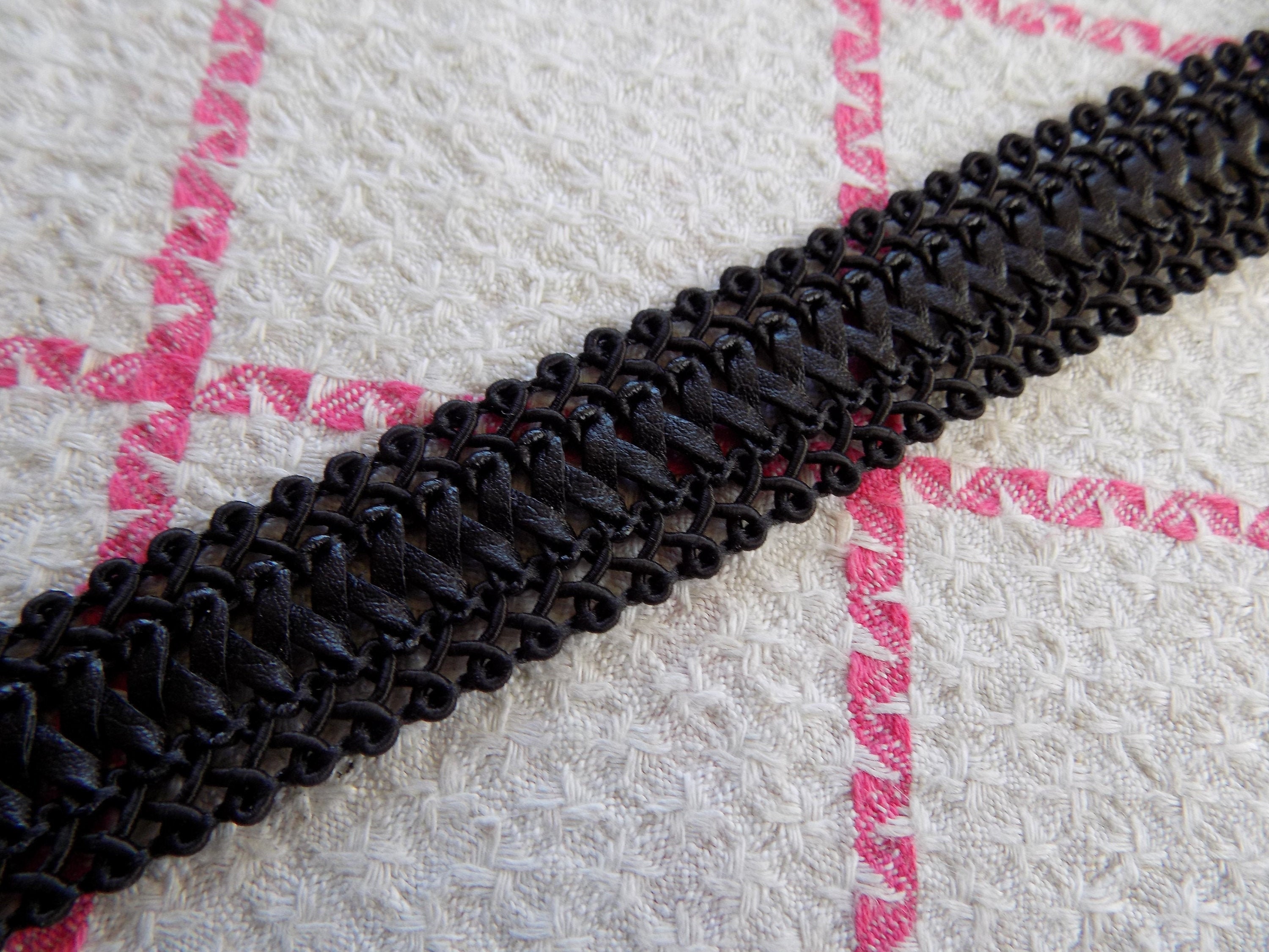 Black Faux Leather Ribbon PU Trim Plaited Faux Leather Tape - Etsy