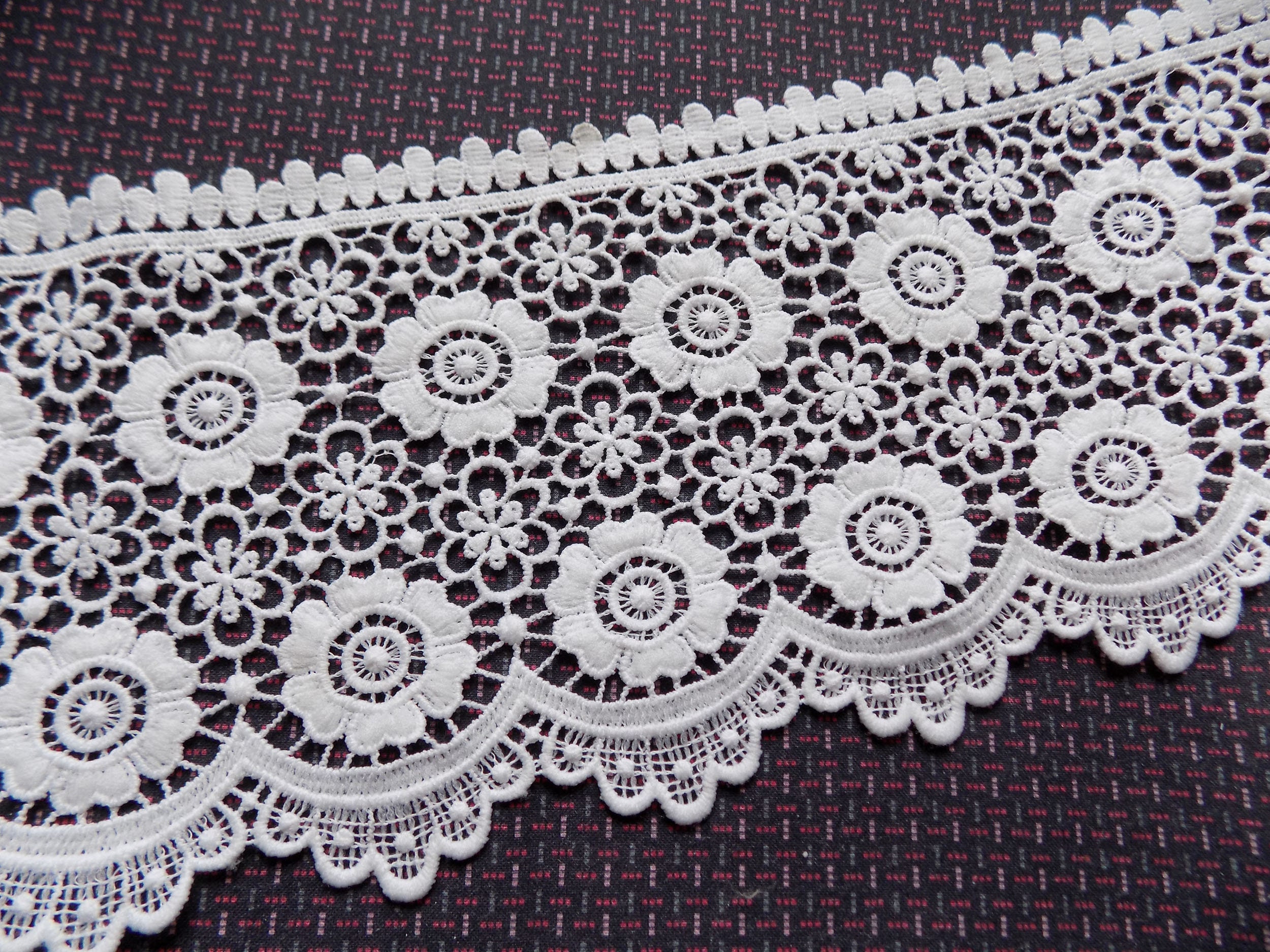 White Venice Lace Trim by the yard 5 inches Floral lace trim | Etsy