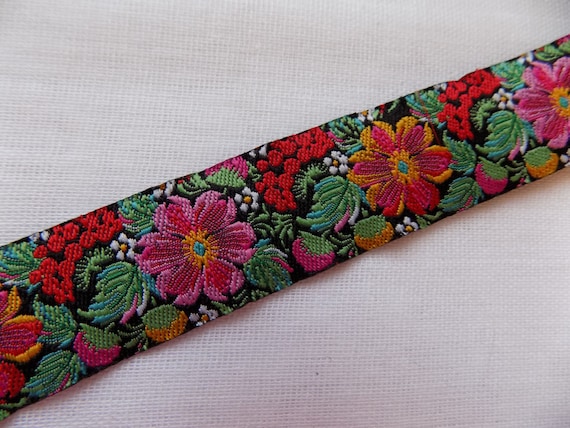 Colorful Jacquard Ribbon 20 Mm Floral Jacquard Trim Jacquard - Etsy
