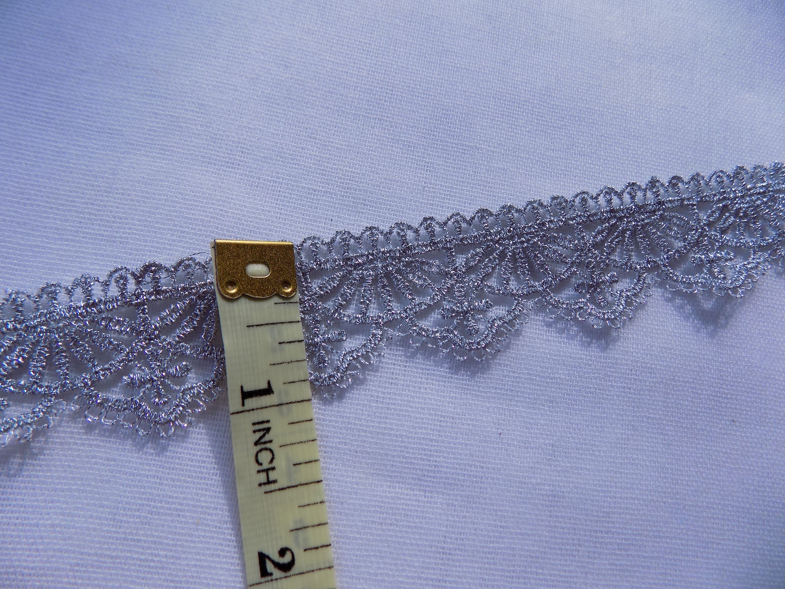 Silver Lace Trim by the Yard, 25 Mm Venice Lace Trim, Metallic Lace ...