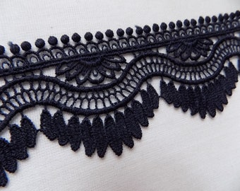 Dark Navy Blue Venise Lace Trim by the Yard 55 Mm | Etsy