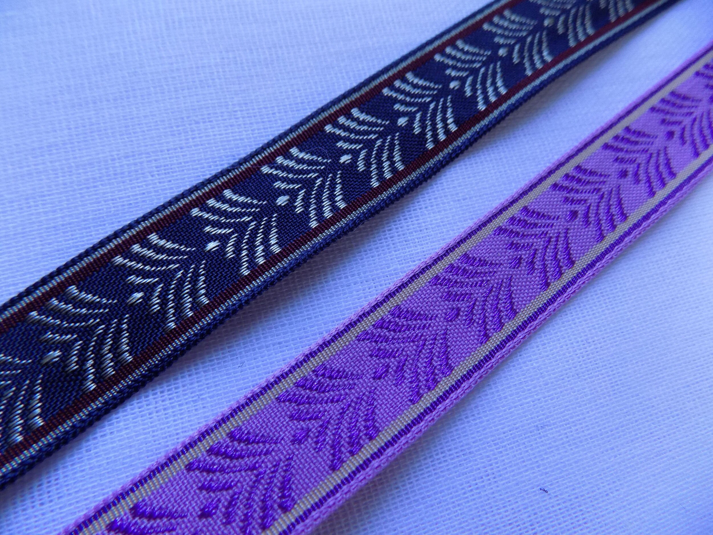 2 Yards Navy Blue and Lavander Lilac Jacquard Ribbon 13 Mm - Etsy Singapore