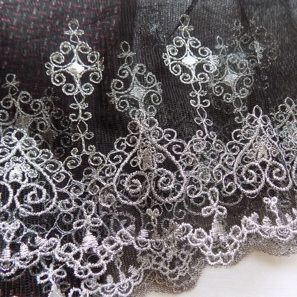 Silver Metallic Lace - Etsy