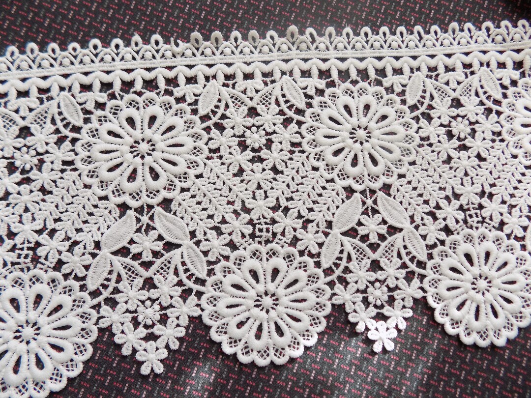 Off White Venice Lace Trim by the Yard, 6 Inches Floral Lace Trim, Wide ...