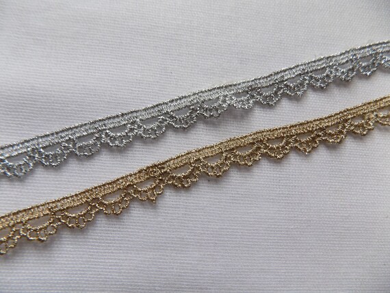 Gold and Silver Lace Trim by the Yard 10 Mm Venice Lace Trim - Etsy UK