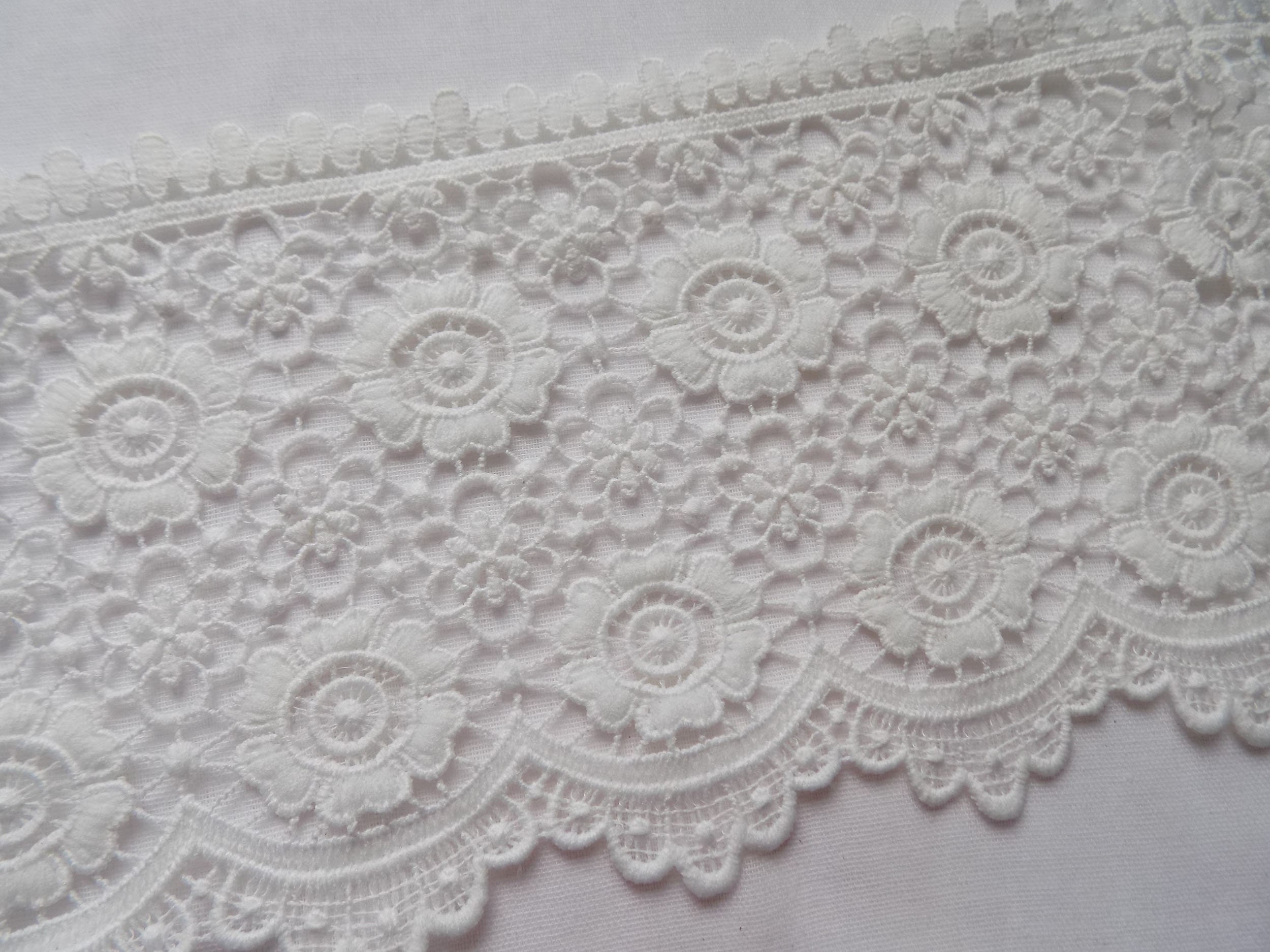 White Venice Lace Trim by the yard 5 inches Floral lace trim | Etsy