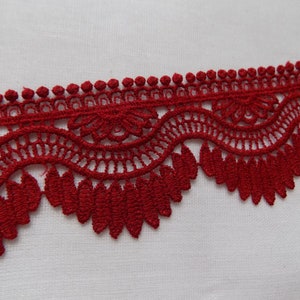 Burgundy Venice Lace Trim by the Yard, Wine Red Lace Trim - Etsy