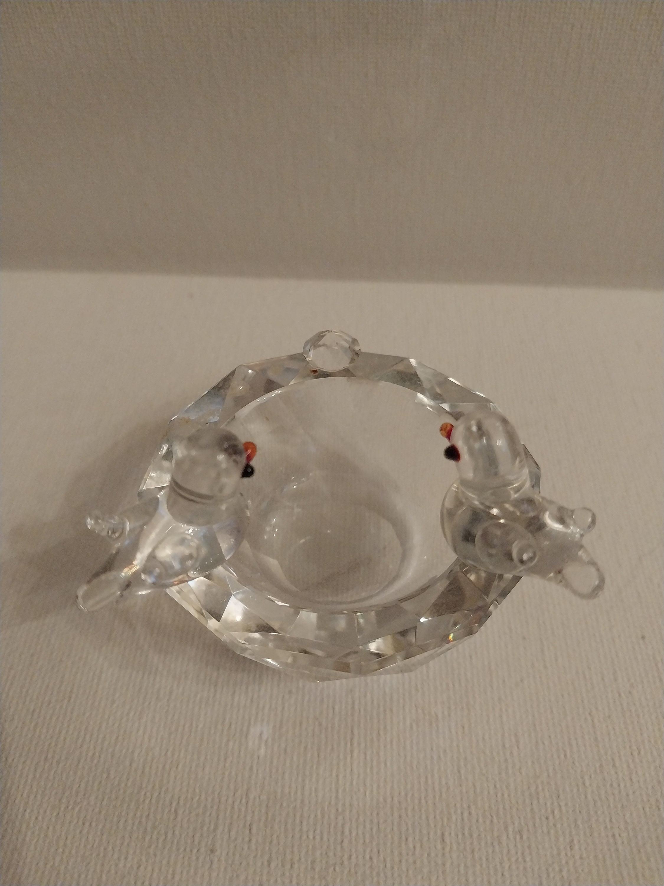 Vintage Crystal Bird Bath - Etsy