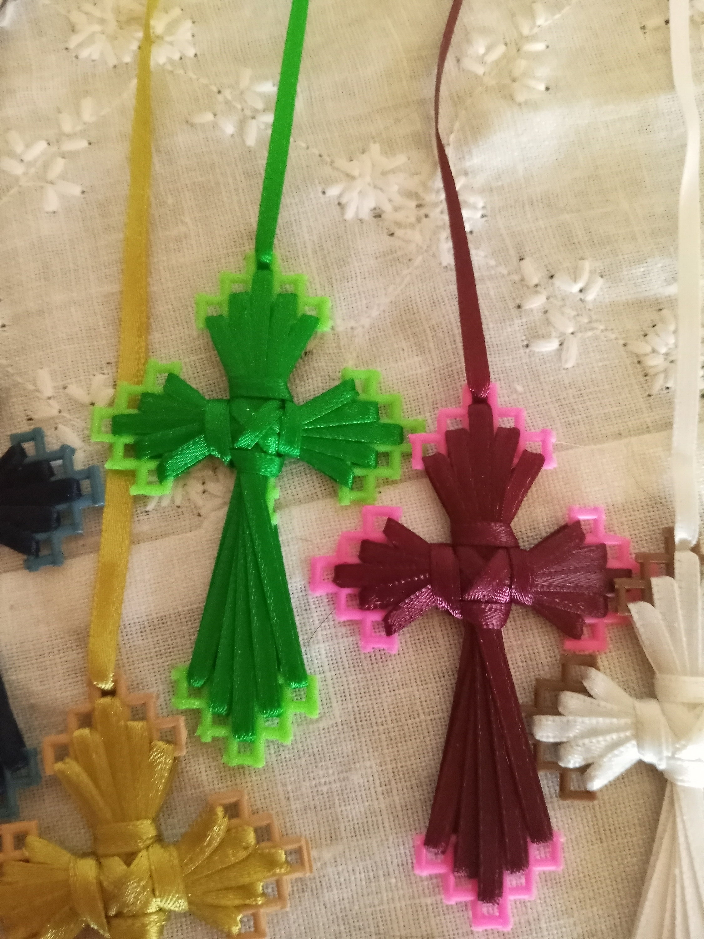 Set of Cross Shaped Ribbon Book Marks - Etsy