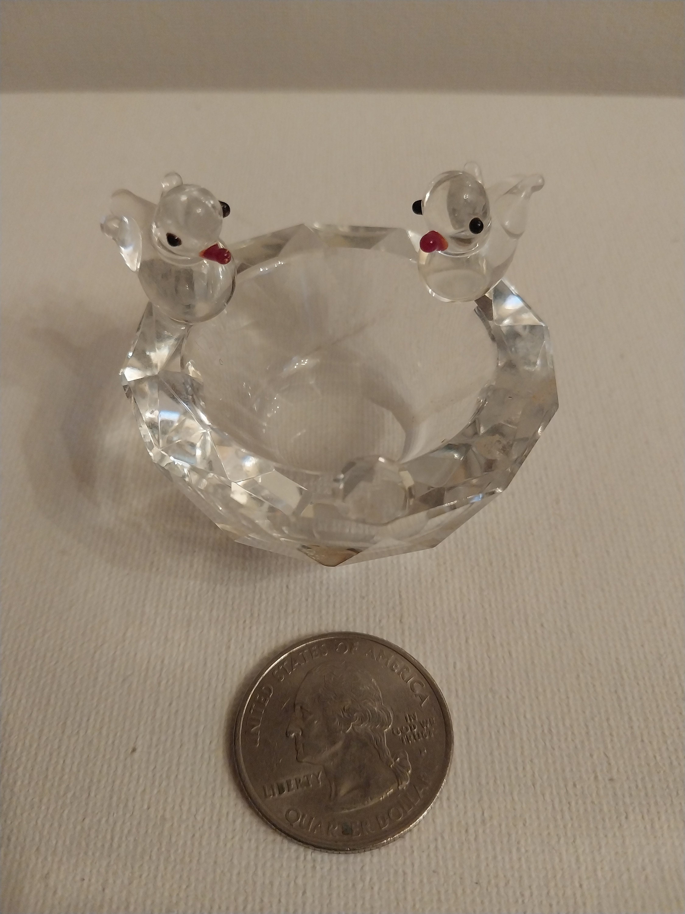 Vintage Crystal Bird Bath - Etsy