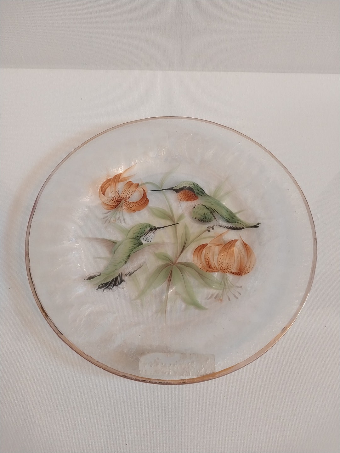 Clear Glass Hummingbird Plate - Etsy
