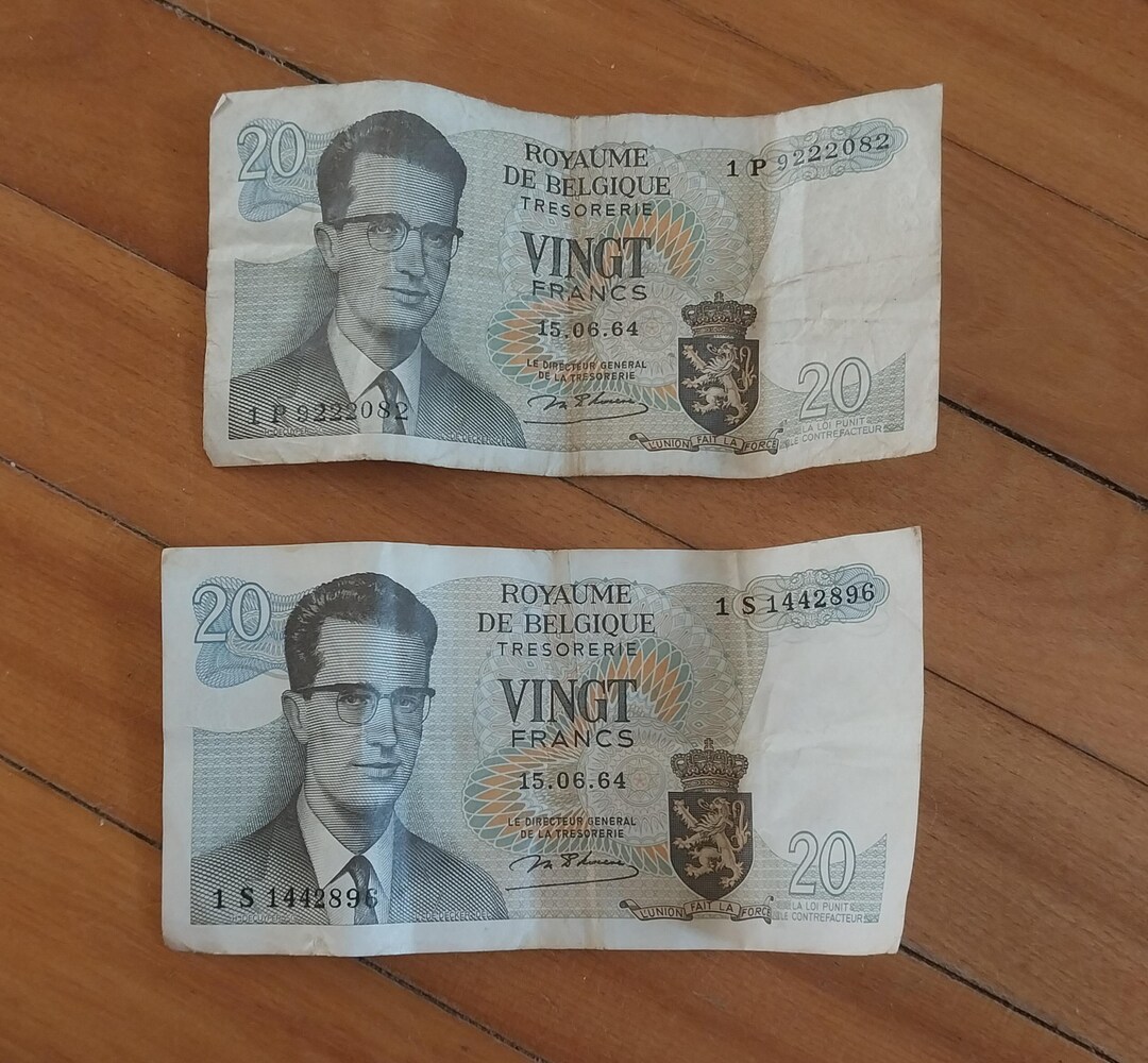 20 Belgium Franc Banknotes - Etsy