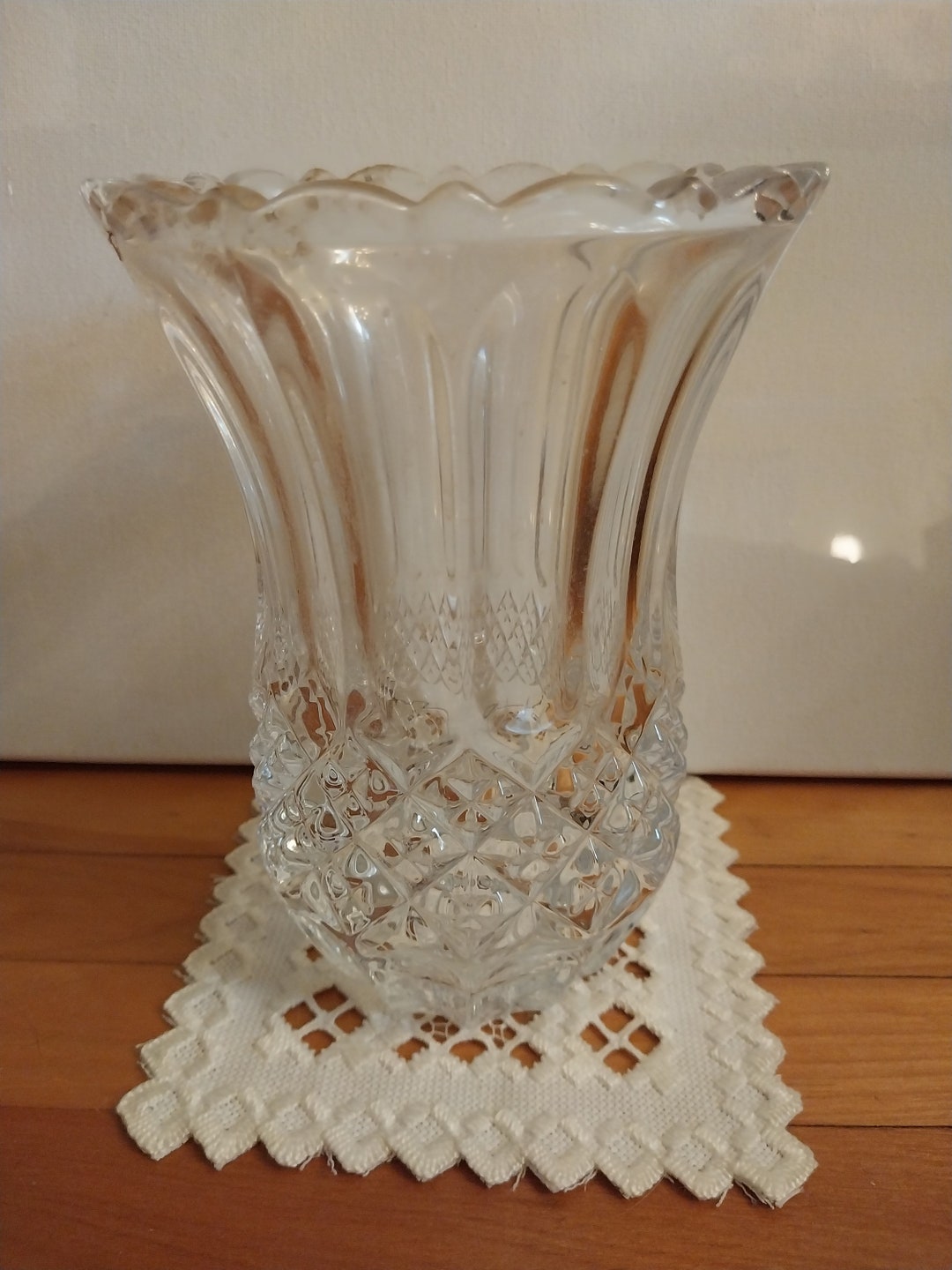 Crystal Lead Cut Glass Vase - Etsy