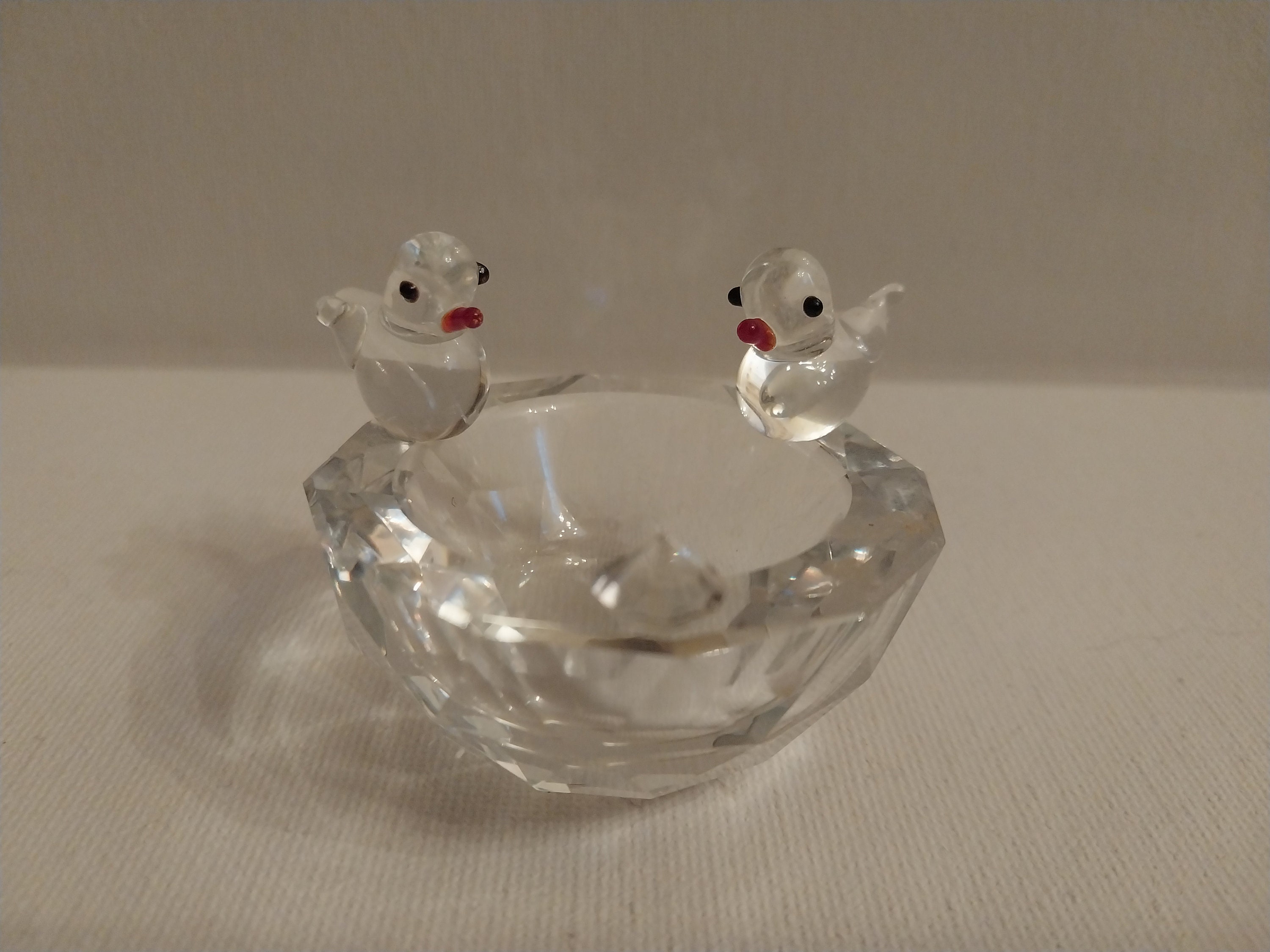 Vintage Crystal Bird Bath - Etsy