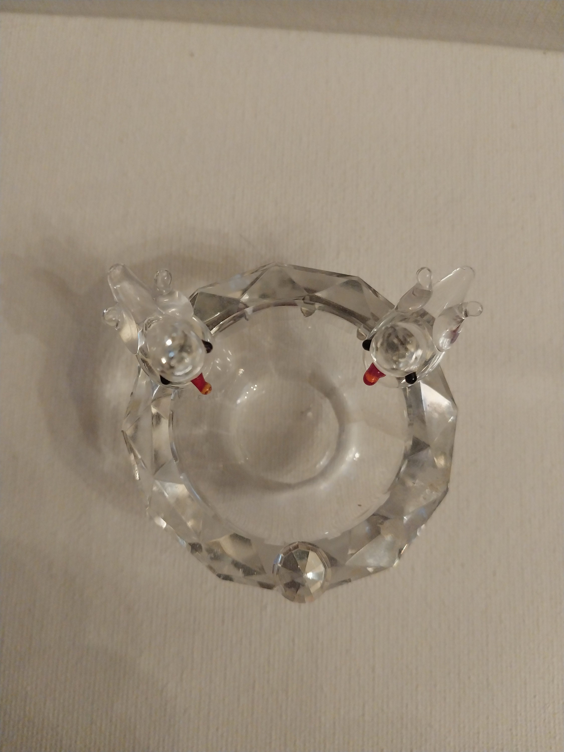 Vintage Crystal Bird Bath - Etsy