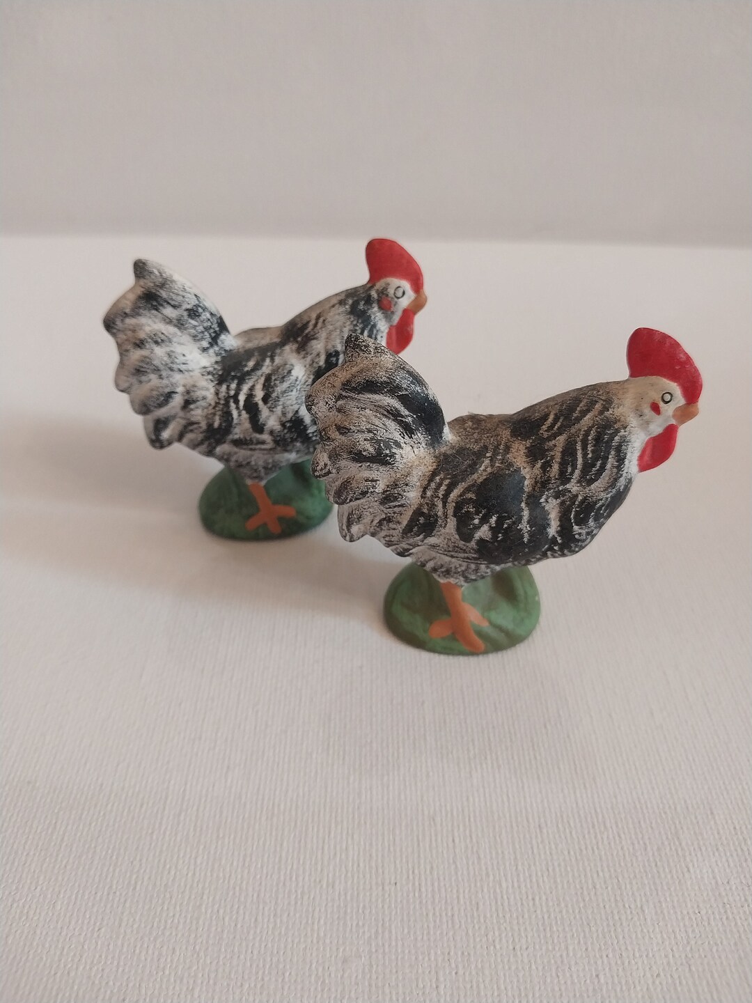 Pair of Miniature Rooster/chickens - Etsy