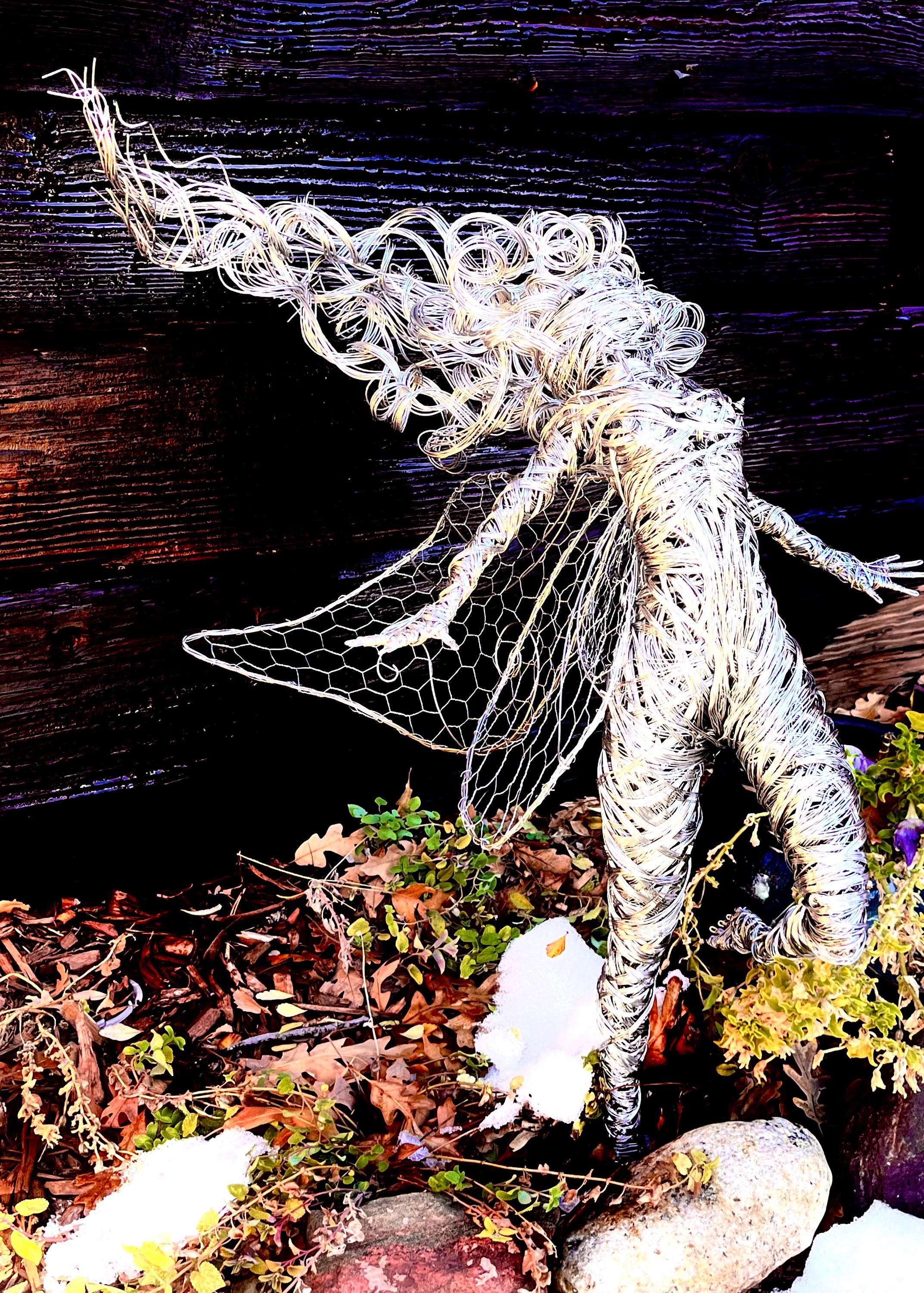 Whimsical, Stainless Steel Wire Fairy Sculpture - Etsy