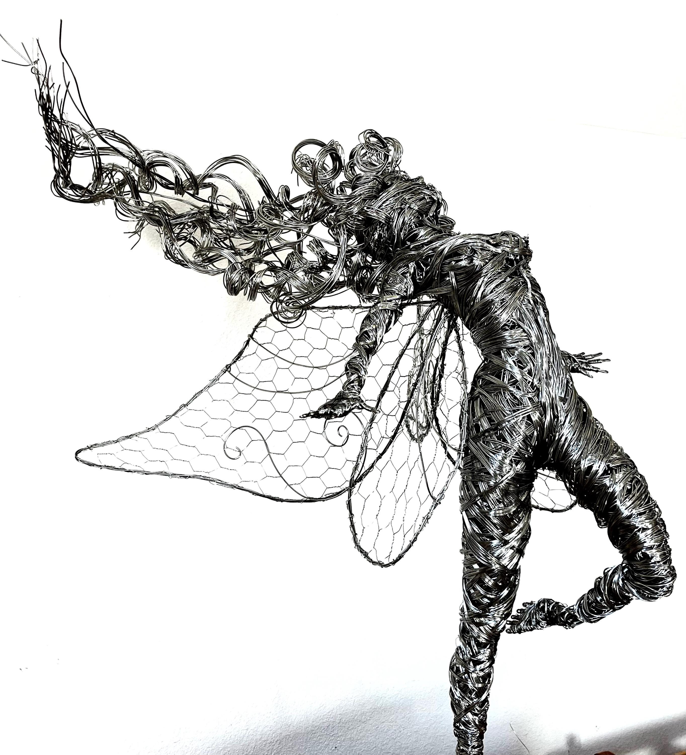 Whimsical, Stainless Steel Wire Fairy Sculpture - Etsy