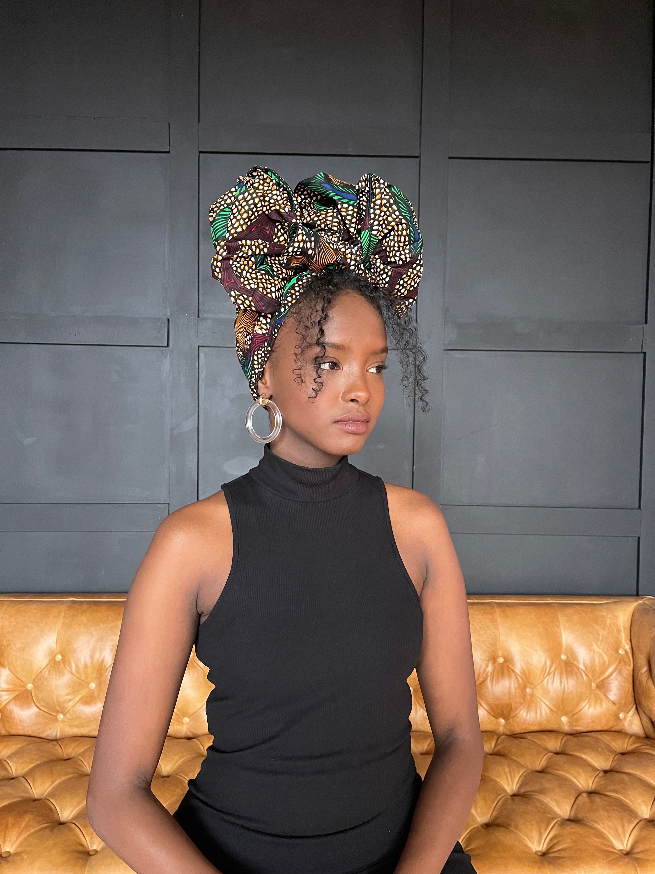 African Print Head Wrap. Ankara Head Wrap. African Turban. African Head ...