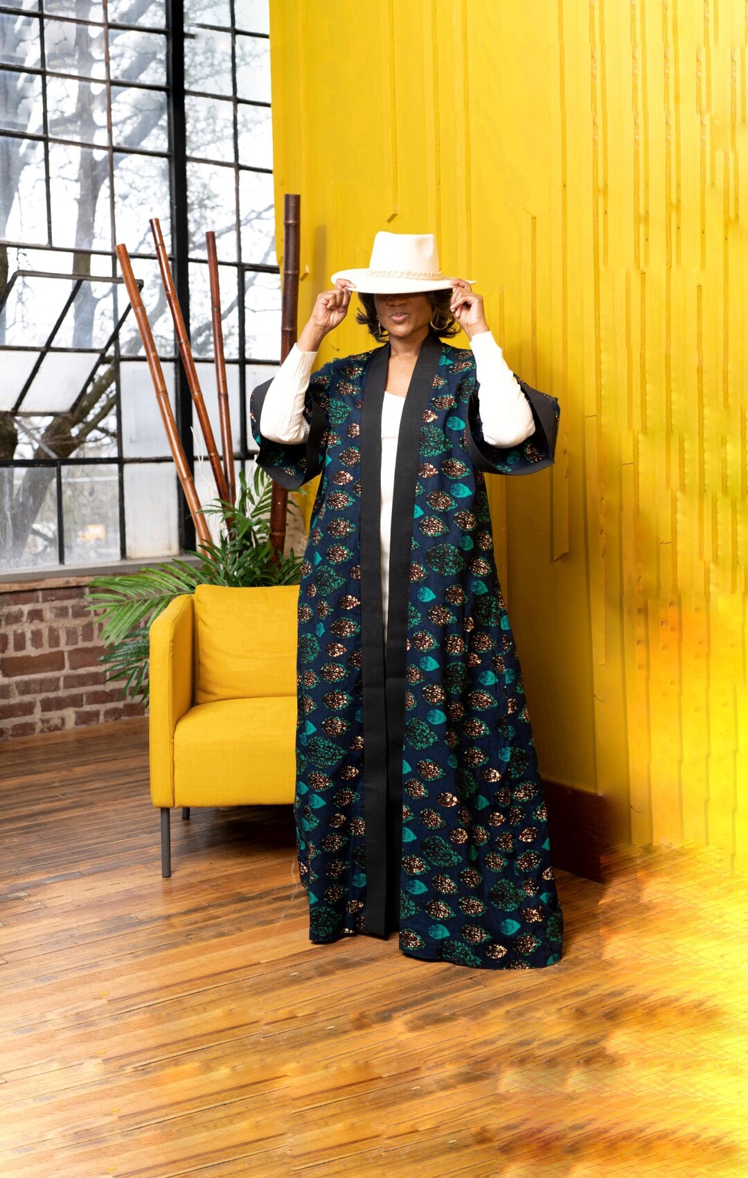 Blue African Print Duster. African Kimono. African Robe. Full - Etsy