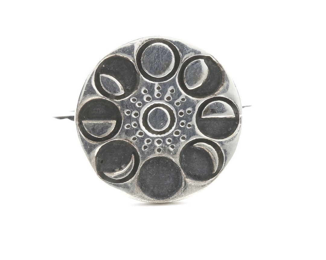Moon Phases Ring, Sterling Silver Moon Phases Ring, Modern, Cosmic, Sun ...