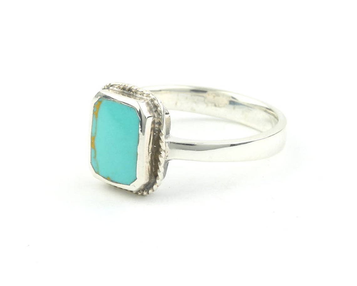 Summer Storm Ring Sterling Silver Turquoise Ring Boho - Etsy