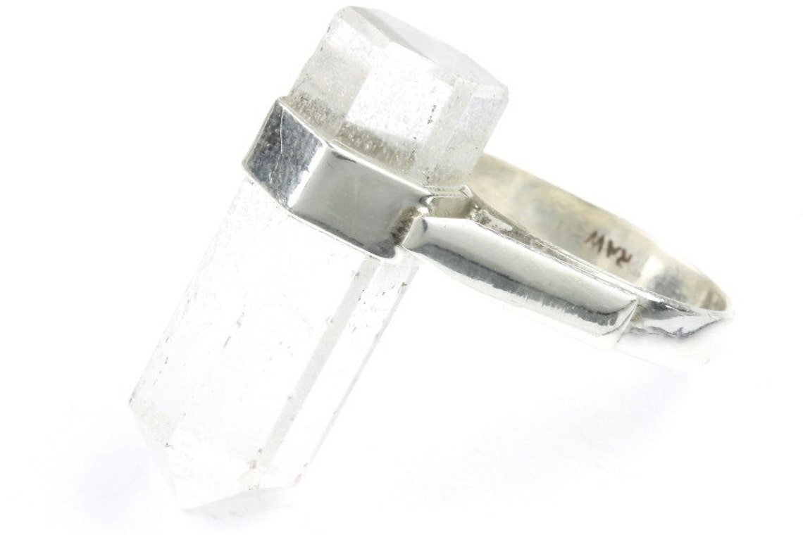 Crystal Flight Ring, Sterling Silver Quartz Ring, Raw Crystals, Stone ...