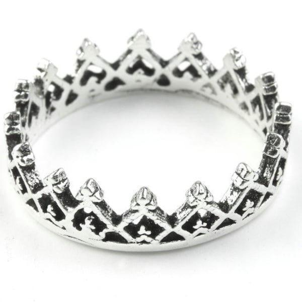 Silver Crown Ring - Etsy
