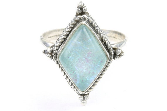 Heaven Snow Opal Ring Sterling Silver Opal Ring Stone | Etsy