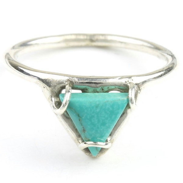 Triangle Gemstone Ring - Etsy