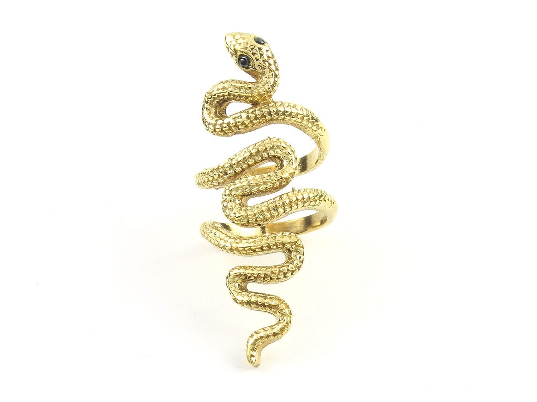 Large Brass Snake Ring, Wrap Around Snake Ring, Serpent Ring, Wiccan ...
