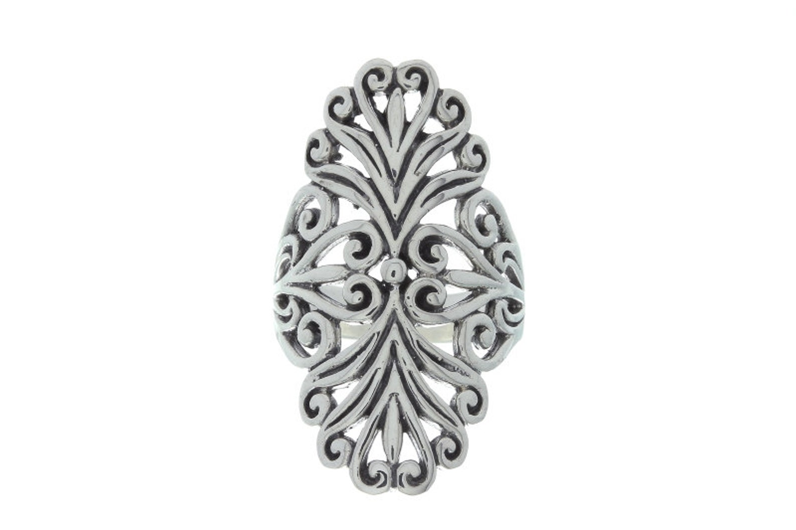 Sterling Silver Filigree Ring, Ornate Ring, Ethnic Ring, Large Sterling ...