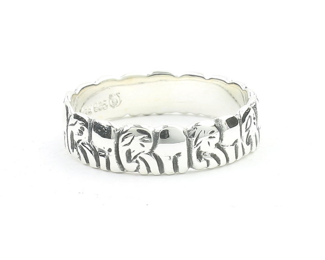 Sterling Silver Elephant Ring, Elephants Herd Ring, Ethnic Ring ...