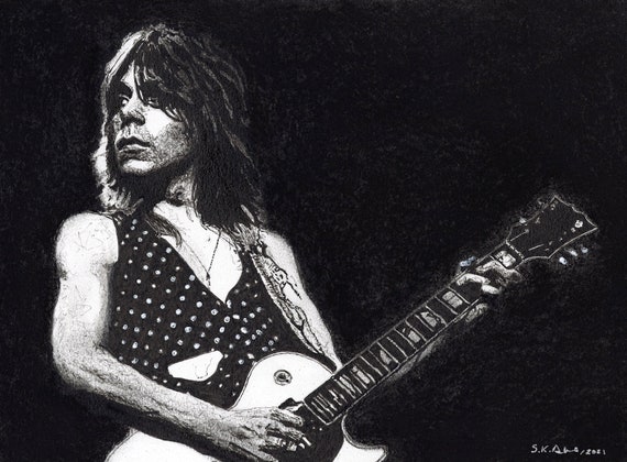 Randy Rhoads Charcoal & Indian Ink Portrait Limited - Etsy