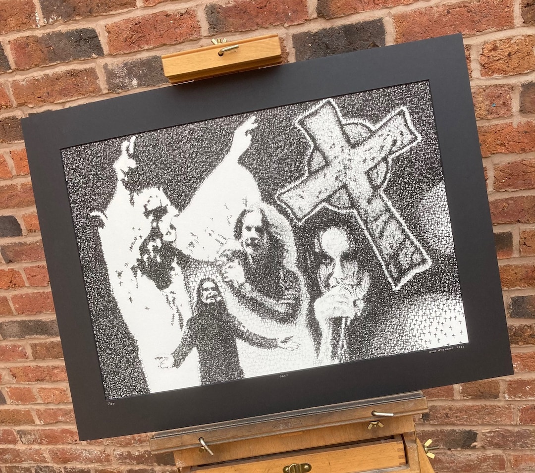 Ozzy Osbourne - Ink Stamp (gothic Cross) Portrait - Limited Edition ...